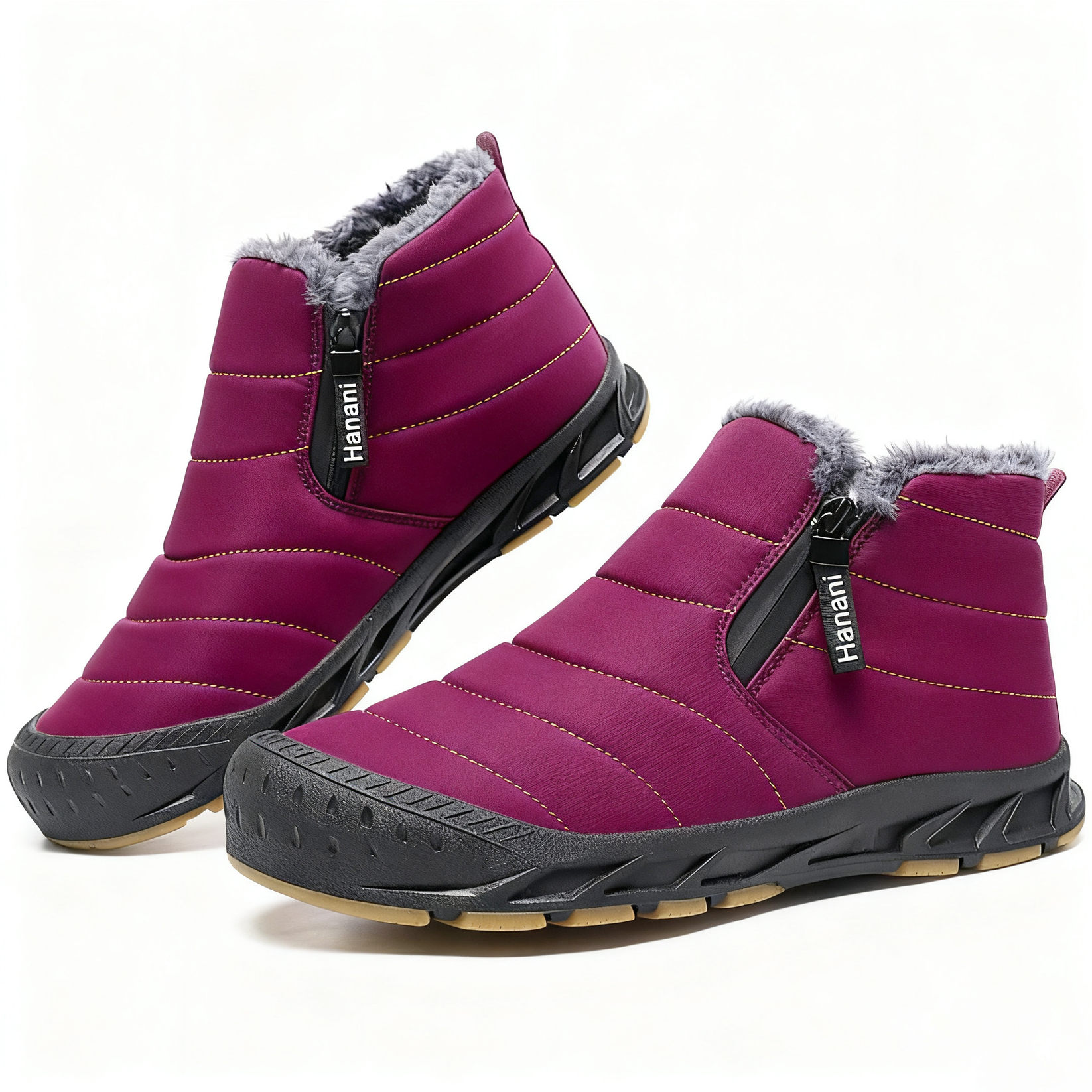 Women's Winter Shoes Warm Lined Snow Boots Zip short shaft boots Flat ...