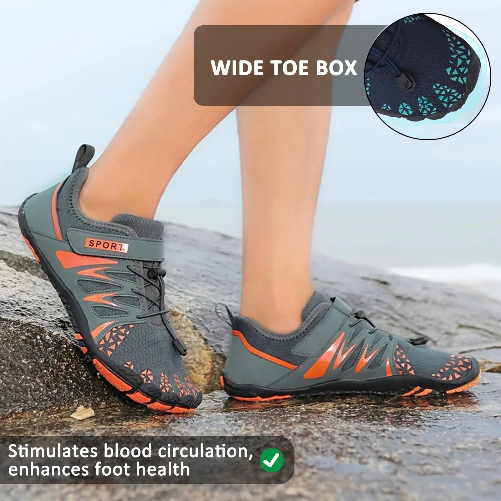 Kaegreel Men's Barefoot Shoes Non-Slip Wear-Resistant Beach Shoes for ...