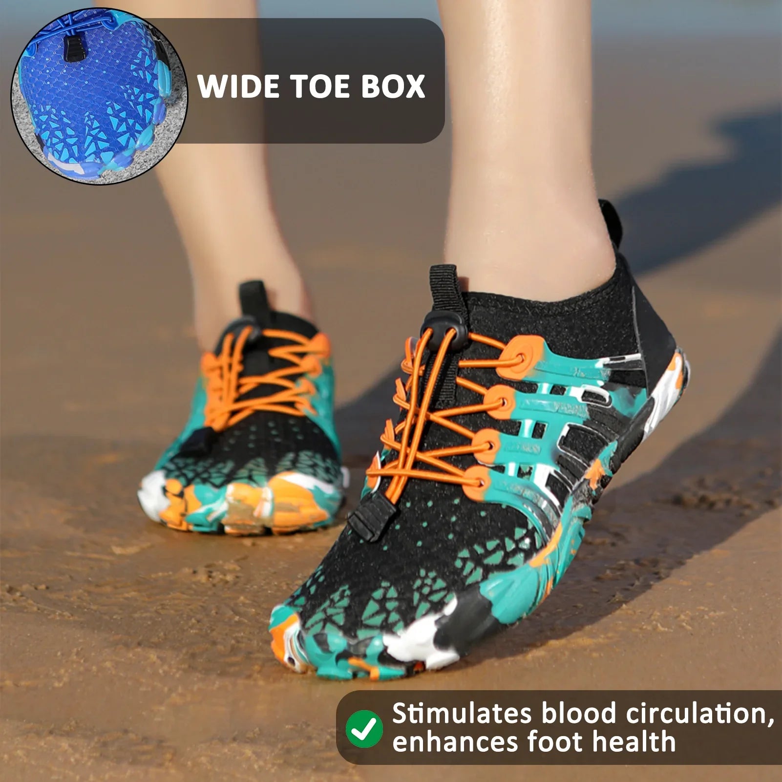 Water Shoes Breathable Quick Dry Non-Slip Summer Beach Barefoot Shoes ...