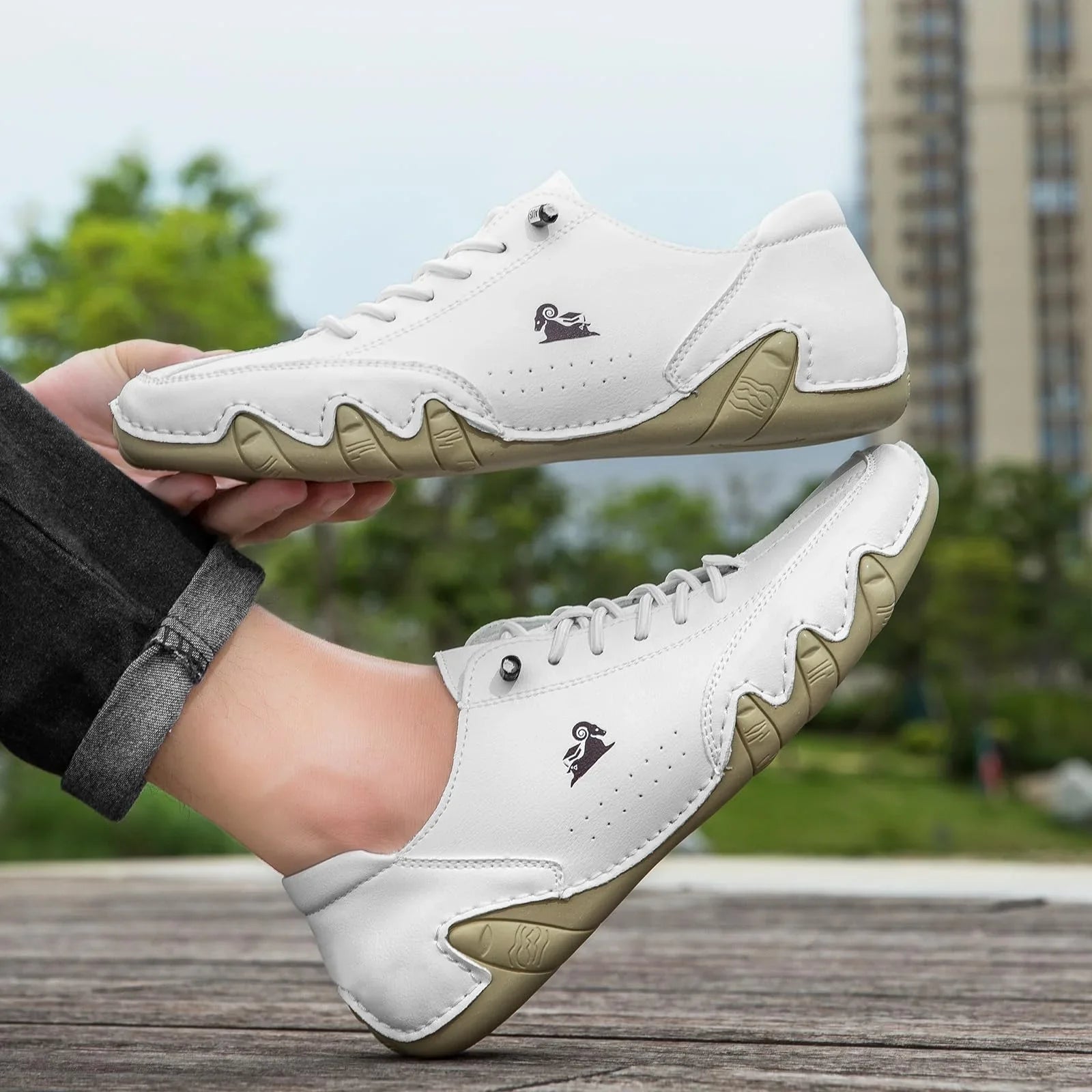 Kaegreel Handmade Beck Shoes Waterproof Leather Sneakers Non-Slip ...