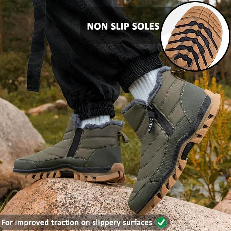 Men Warm Cotton Shoes Snow Boots Hiking Outdoor Non-slip & Waterproof ...